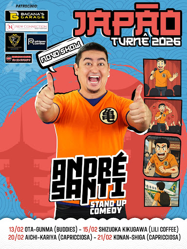 Comediante André Santi volta ao Japão com novo show 2026 – Conexão Marília